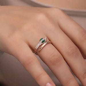 Emerald Eye Snake Ring: 925 Sterling Silver Adjustable Serpent Jewelry ...