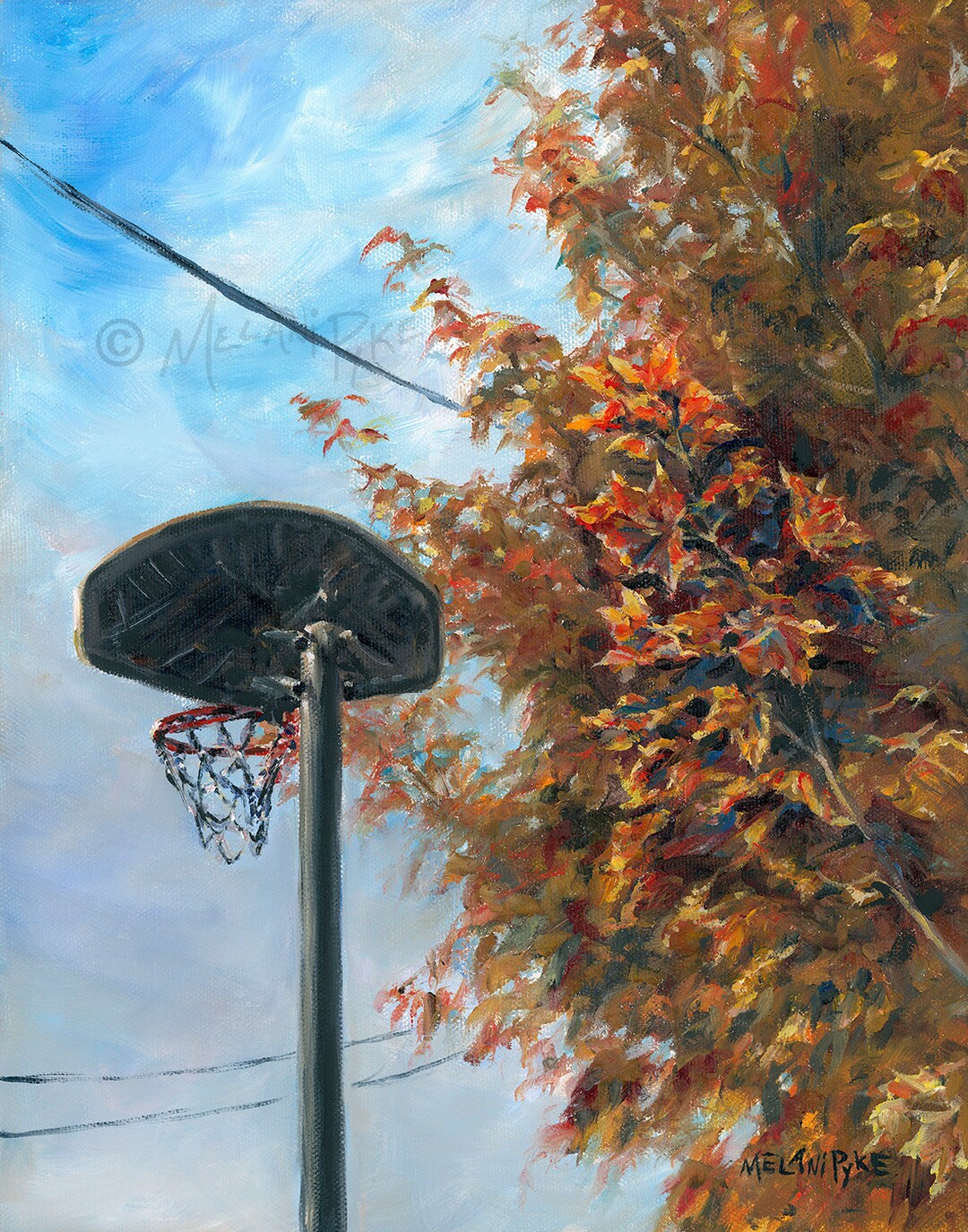 Basketball Hoop With Tree - Original Painting or Print - Realistic ...