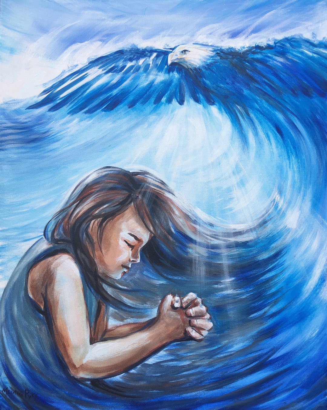 Prayer Like an Ocean Wave With the Spirit as an Eagle Original Acrylic ...