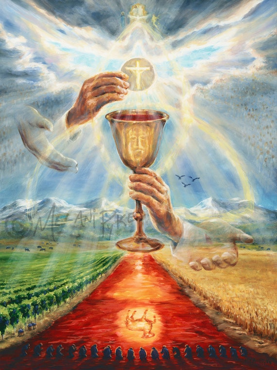 Eucharist Religious Art Print on Paper or Canvas | Etsy