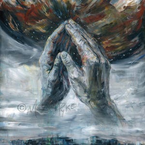 Praying Hands Modern Art Painting or Print Modern Impressionist ...