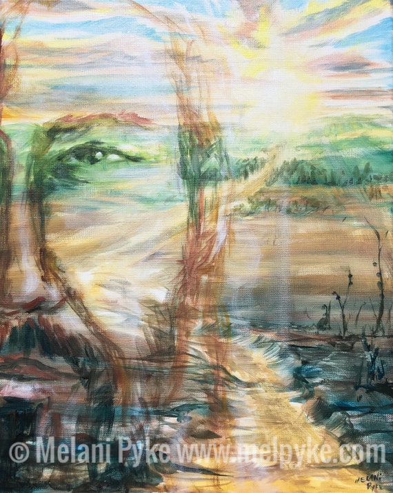 Jesus Portrait Painting With Path and Sun Original Art or | Etsy