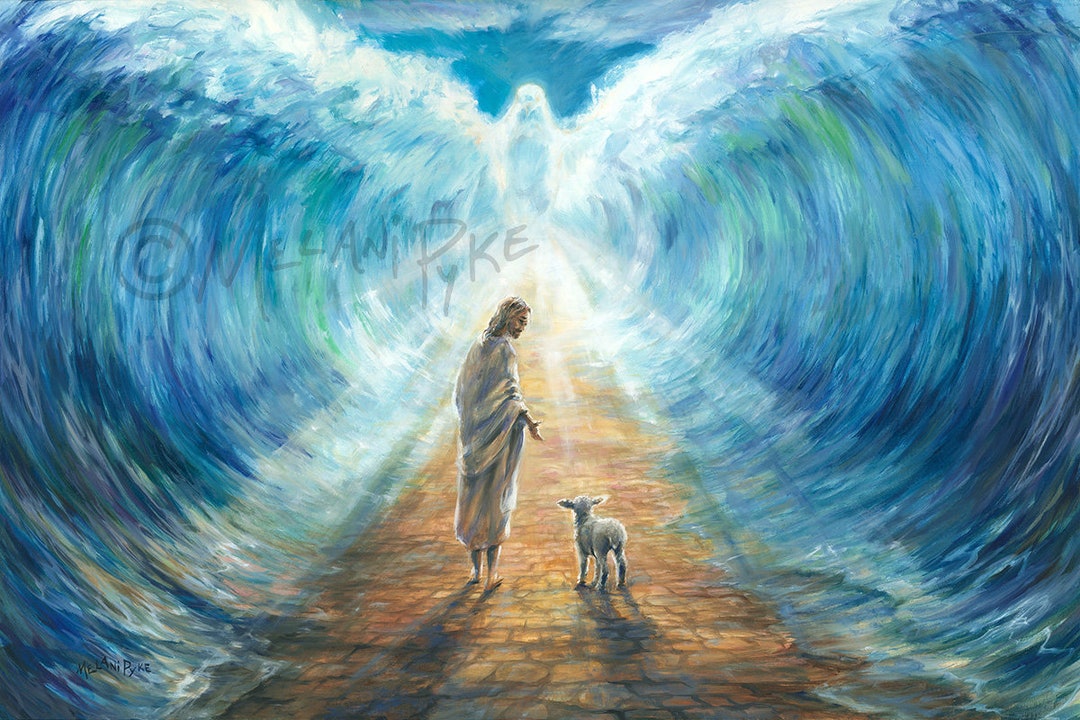 Parting the Waters to Lead Me - Print on Paper or Canvas of Jesus ...