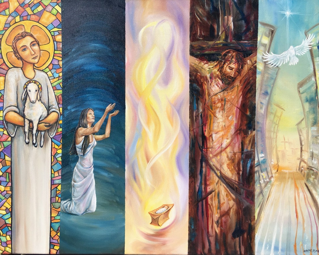 Life of Jesus Christ Modern Art Original Oil Painting Christmas ...