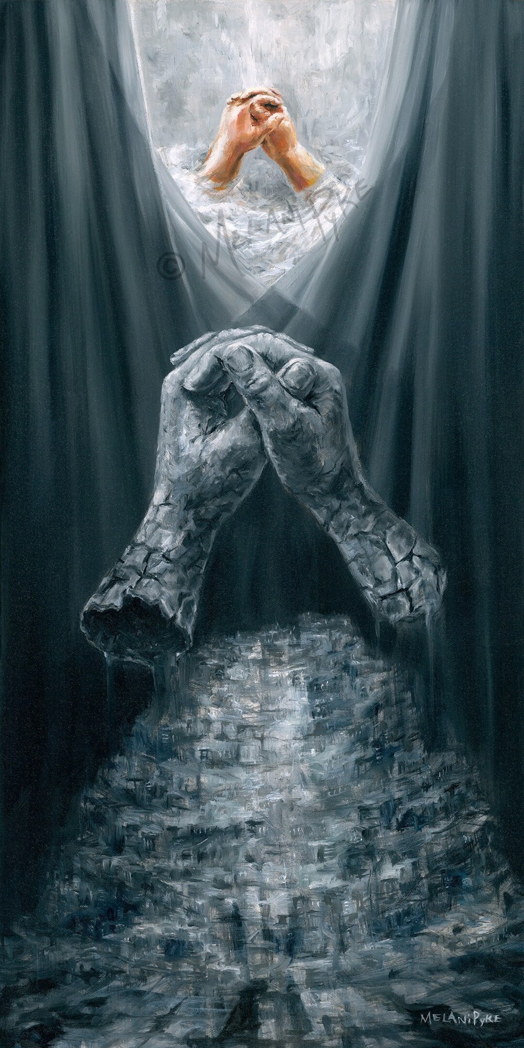 When You Pray - Modern Surrealist Art Print, Spiritual Faith Prayer Art ...