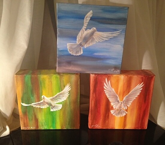 White Dove Painting on Canvas Custom Oil Original Art Bird | Etsy