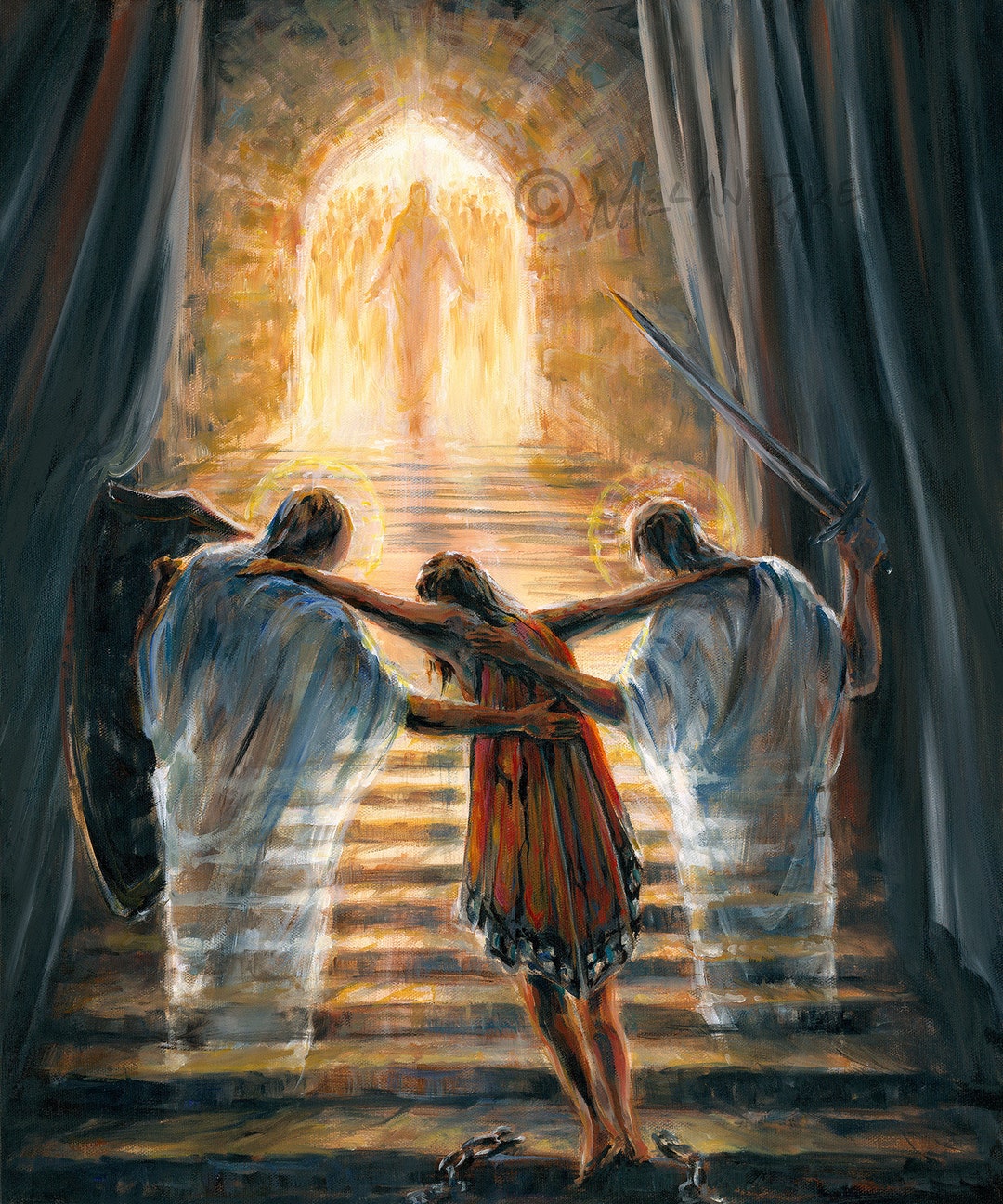 Entering Heaven With Broken Wings, Original Oil Painting or Print ...