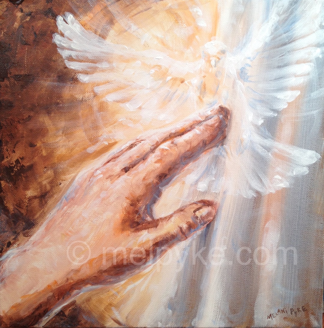 Healing Touch Art Print of Hand and Dove - Etsy