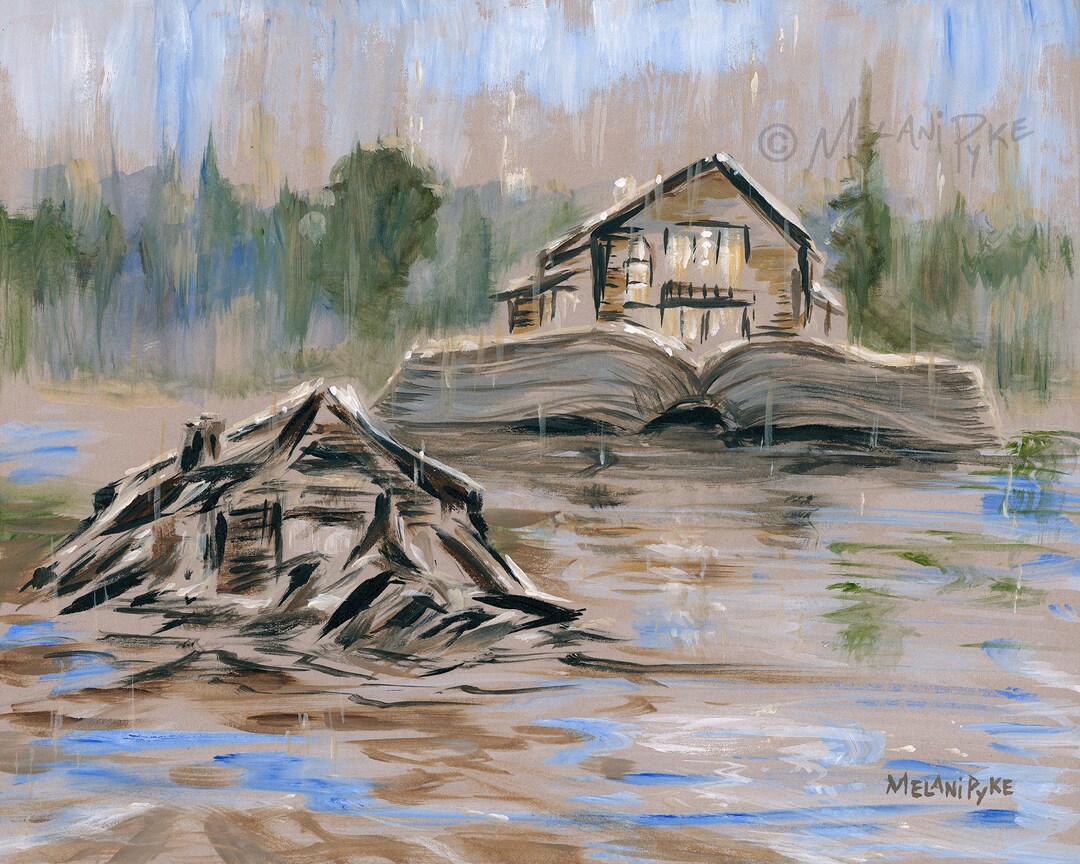 Wise and Foolish Builders - 8x10" Art Print of Houses in Rain Storm ...