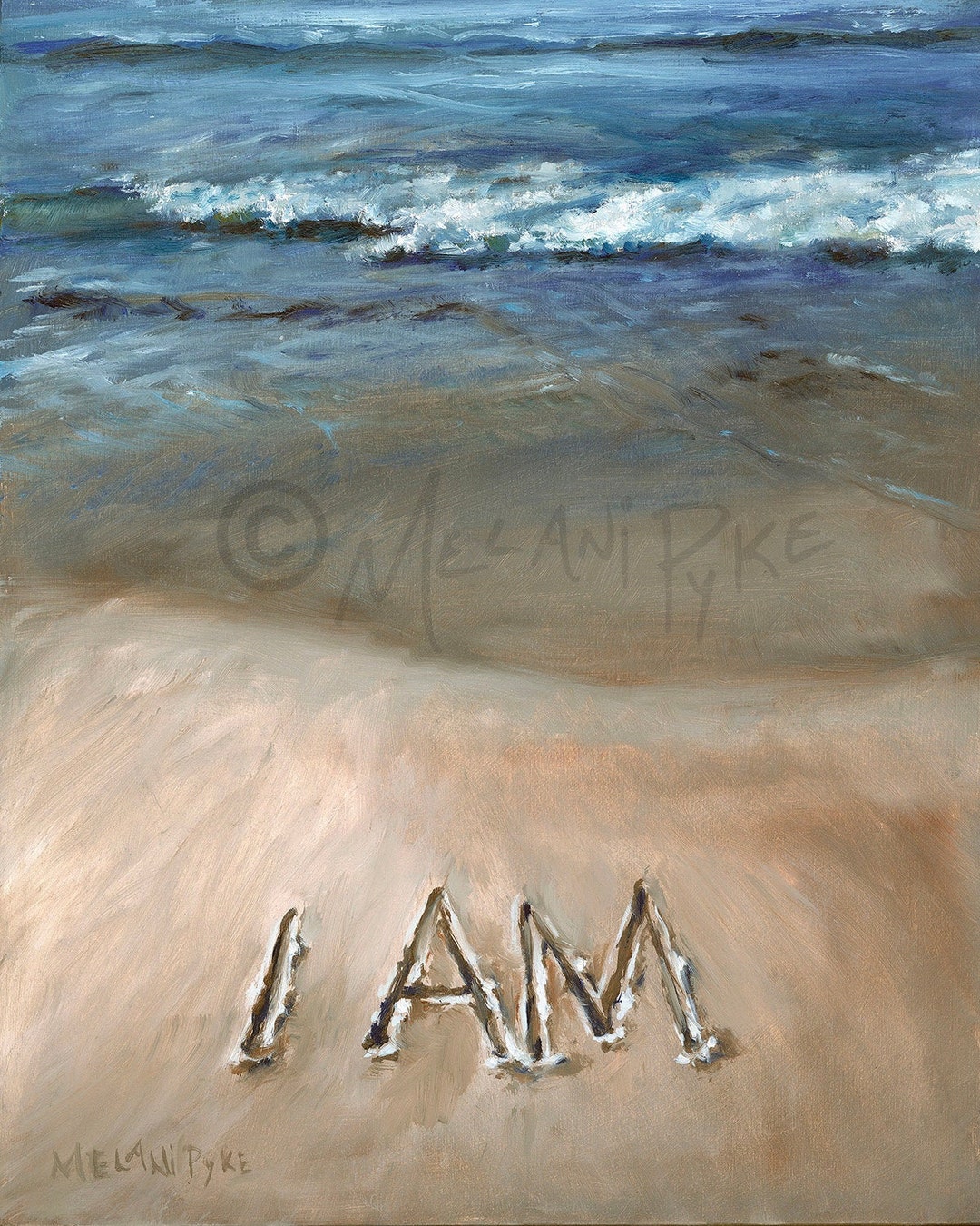 I Am Written in the Sand - Art Print or Original Oil Painting - Beach ...