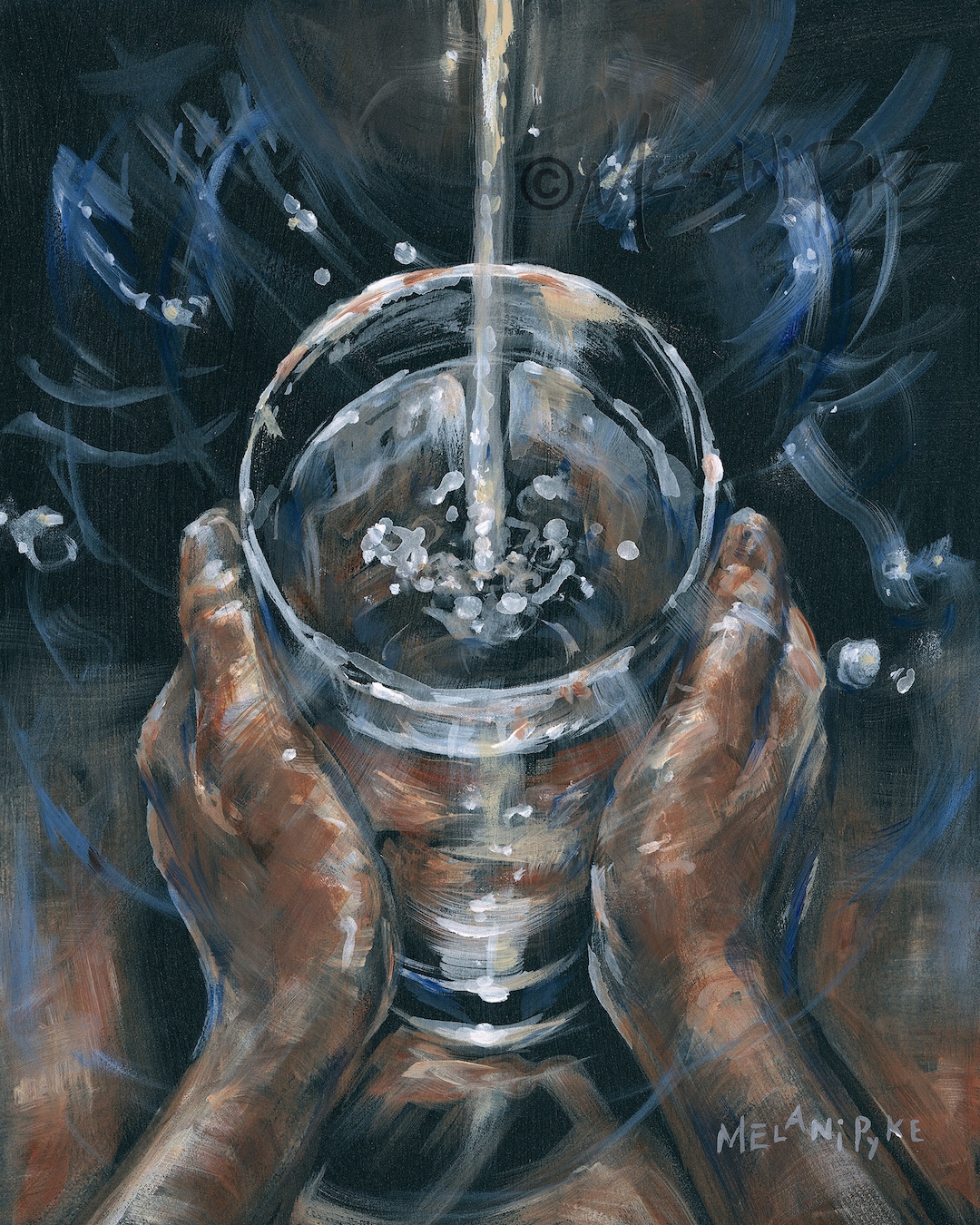 Thirst for Righteousness - 8x10" Original Acrylic Painting of Hands ...