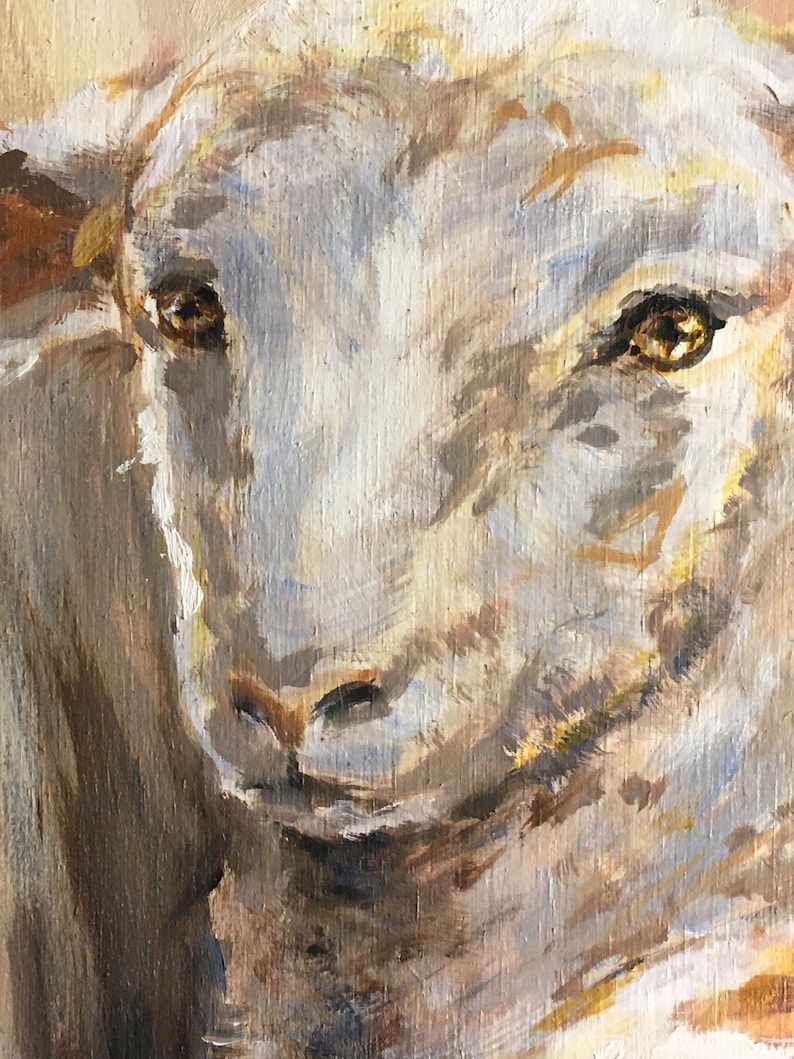 Shepherd Holding Lamb Print on Paper or Canvas, Christian, White ...