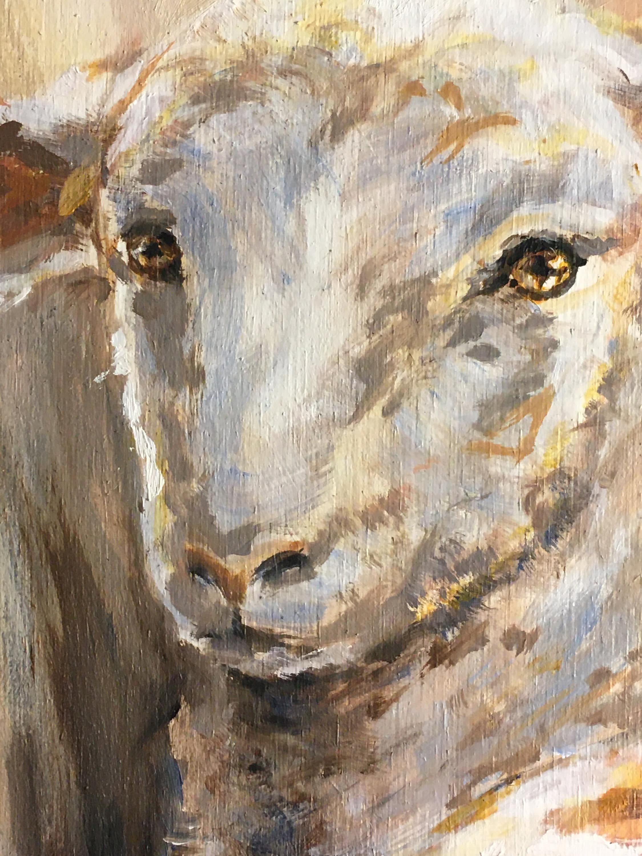 Shepherd Holding Lamb Print on Paper or Canvas, Christian, White ...