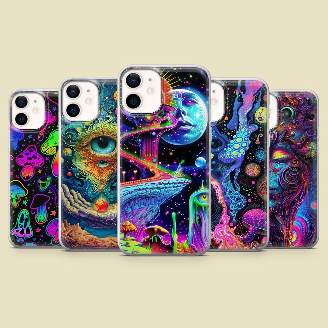Psychedelic Phone Case Trippy Colorful Visuals Cover for iPhone 17pro ...
