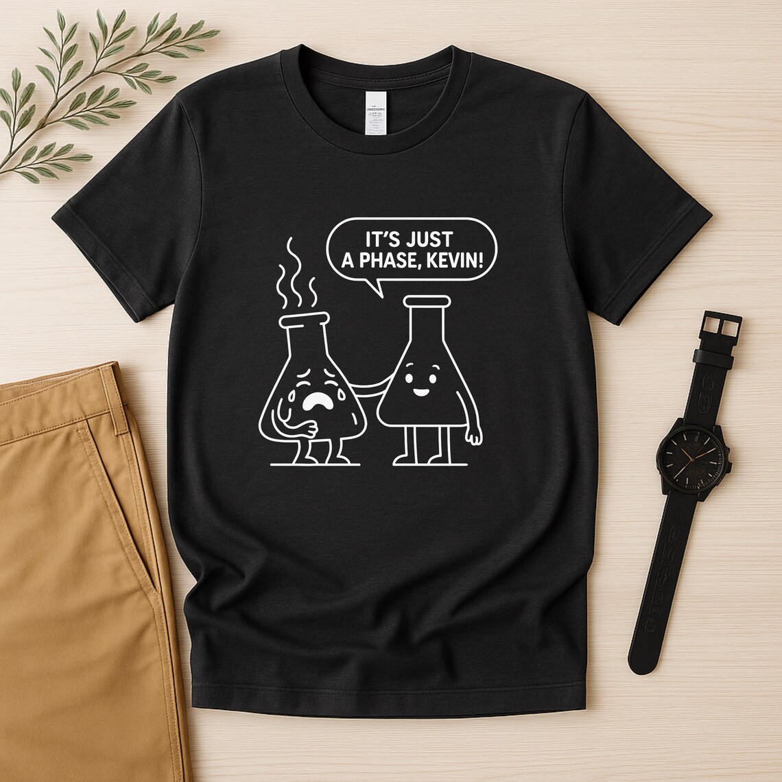 Funny Science Shirt, It's Just a Phase Kevin, Chemistry Joke Tee ...