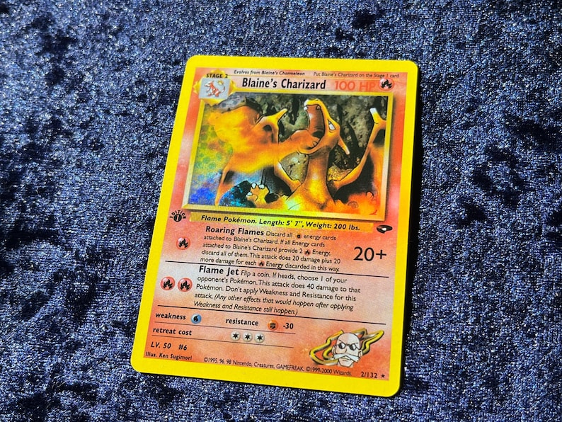 Blaine’s Charizard 1st Edition Holo Card Proxy - Etsy UK