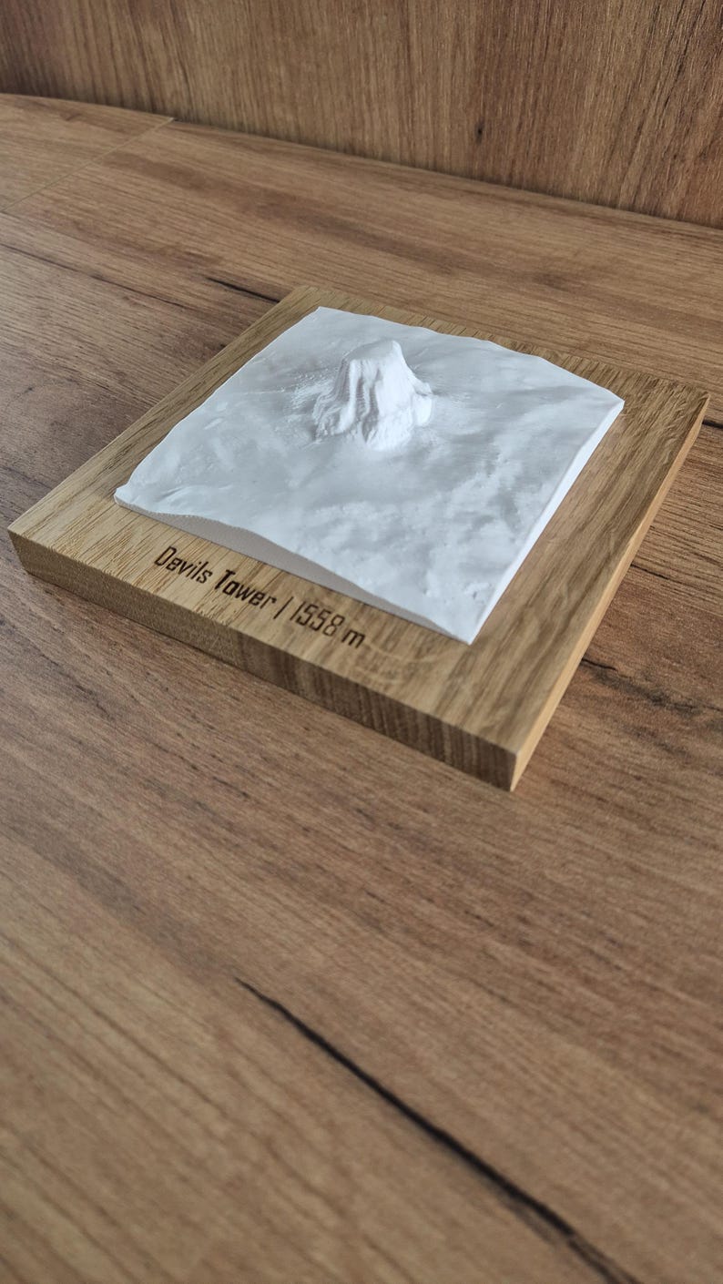 Devils Tower - 3D Printed Topographic Mountain, Topographic Map - Etsy
