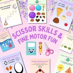 Scissor Skills & Fine Motor Printable Pack | Preschool Cutting Practice ...