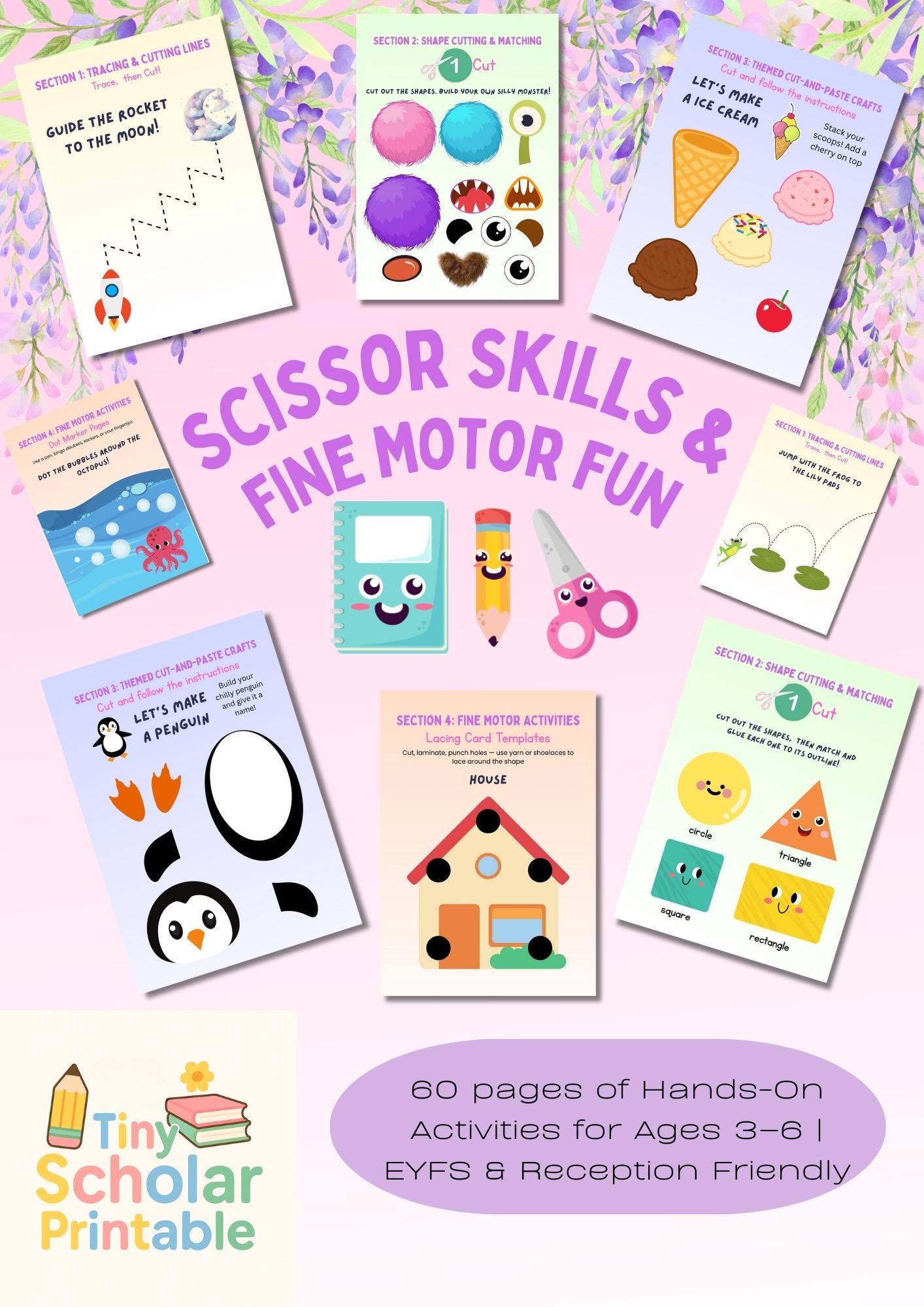 Scissor Skills & Fine Motor Printable Pack | Preschool Cutting Practice ...