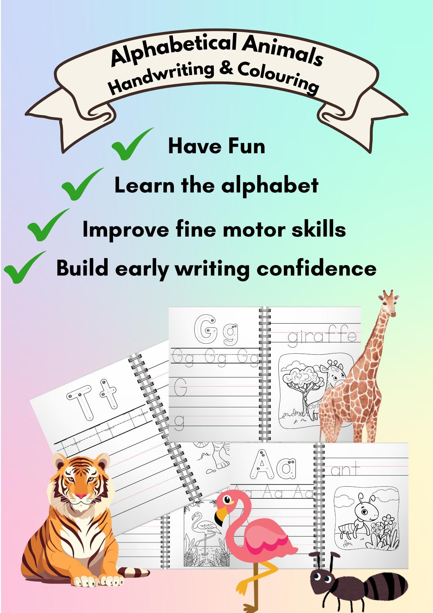 Animal Alphabet Colouring & Handwriting Workbook – Fun Printable ...