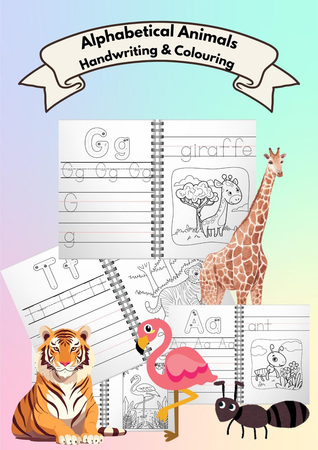 Animal Alphabet Colouring & Handwriting Workbook – Fun Printable ...
