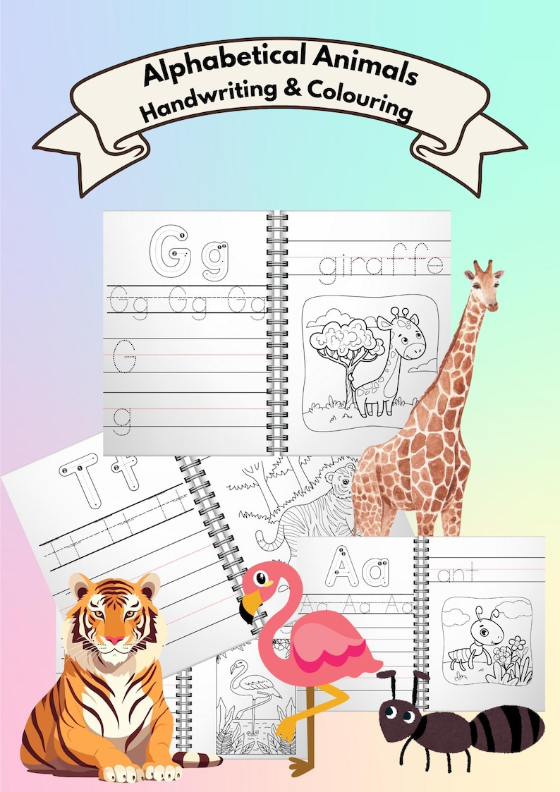 Animal Alphabet Colouring & Handwriting Workbook – Fun Printable ...