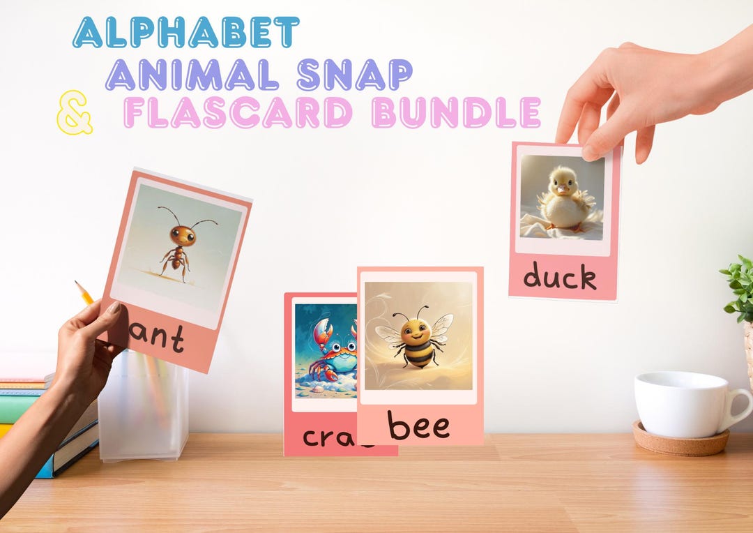Alphabet Animal Flashcards & Snap Game Bundle | A–Z Letter Tracing ...