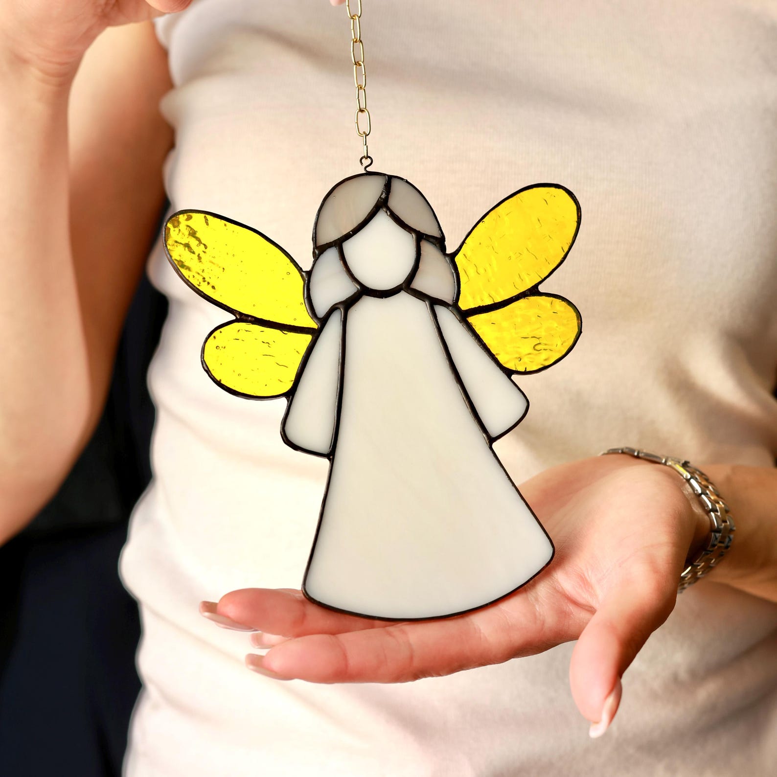 Angel Stained Glass Window Catcher, Angel Suncatcher for Communion ...