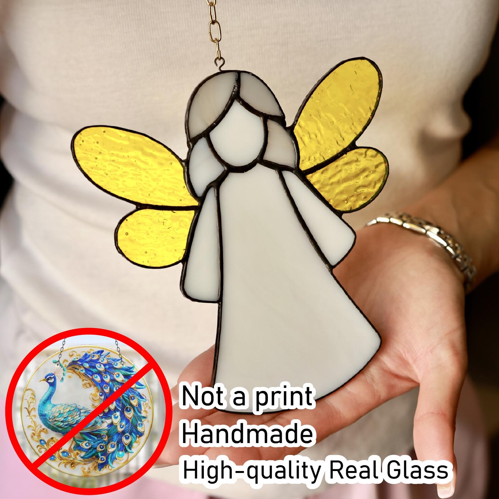 Angel Stained Glass Window Catcher, Angel Suncatcher for Communion ...