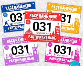 Race Bibs Template, Custom Race Bib, Printable Racing Bib, Running Race ...