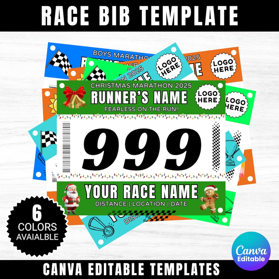 Race Bibs Template, Custom Race Bib, Printable Racing Bib, Running Race ...