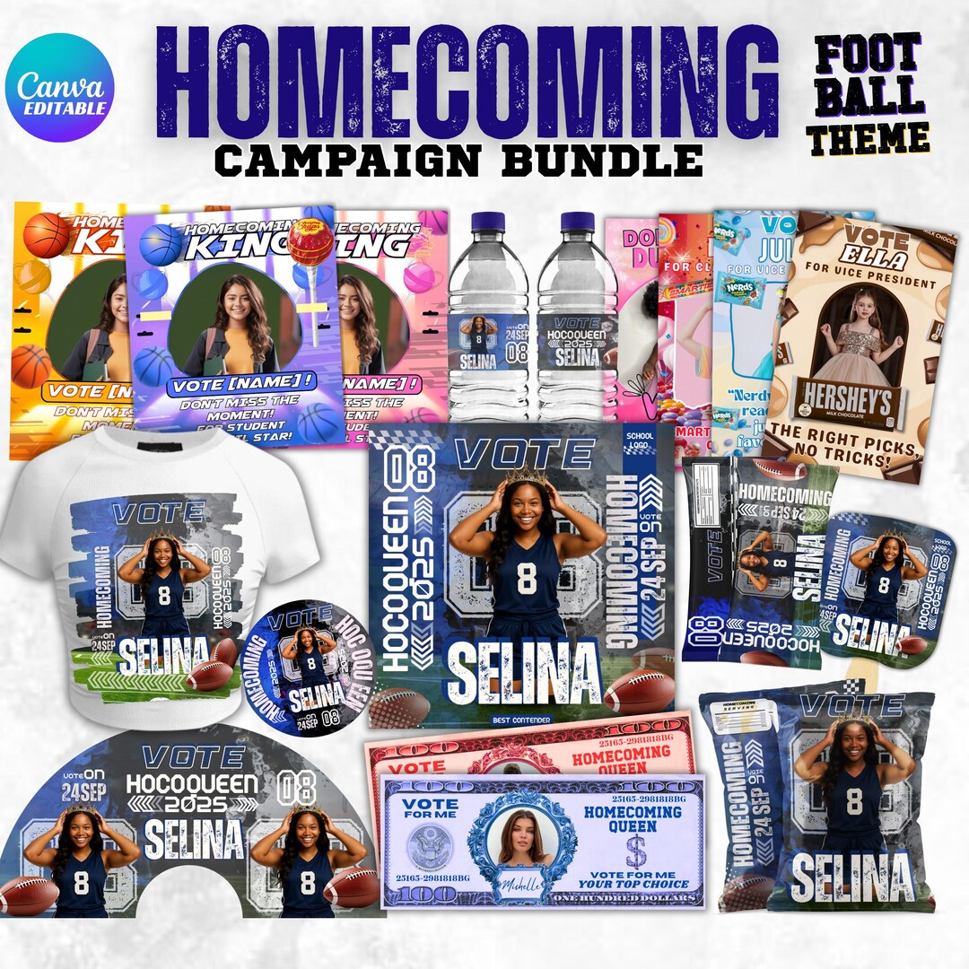 Sports Homecoming Campaign Bundle, Football Homecoming Party Favor ...