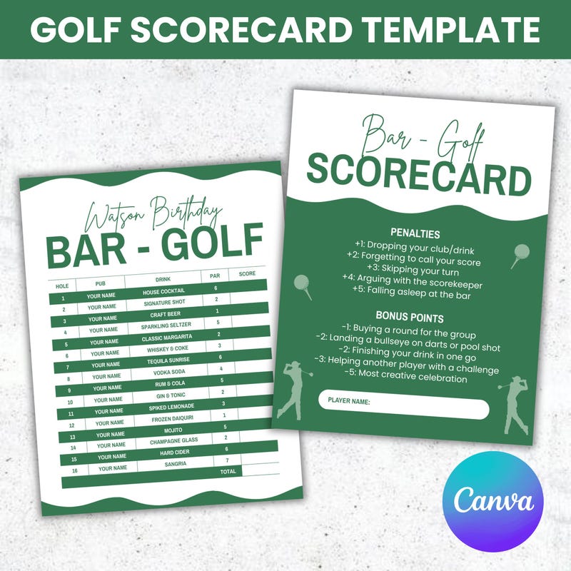 Golf Scorecard Sign - Etsy