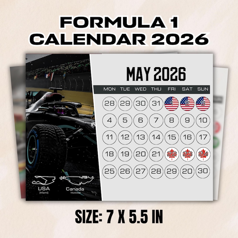 Formula 1 2026 Calendar Template, Formula One Schedule, F1 Template ...