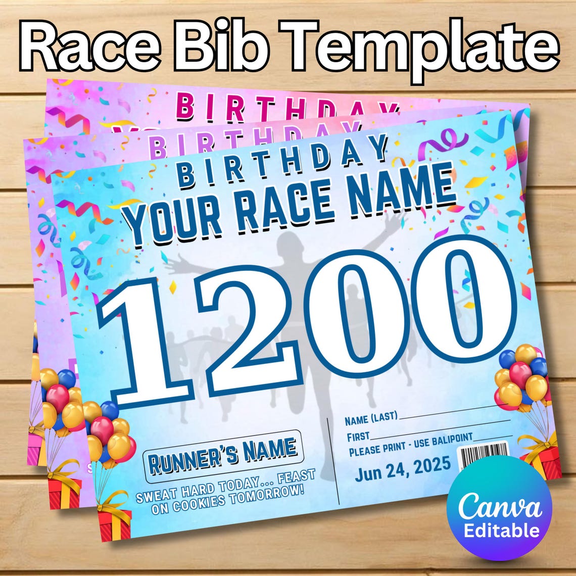 Race Bibs Template,birthday Race Bib,printable Racing Bib,running Race ...