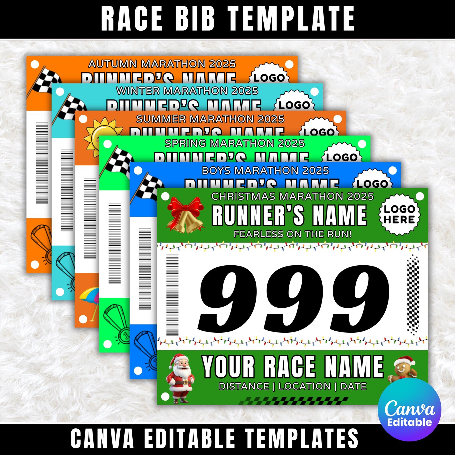 Race Bibs Template, Custom Race Bib, Printable Racing Bib, Running Race ...