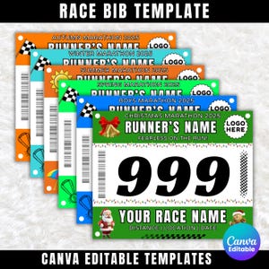 Race Bibs Template, Custom Race Bib, Printable Racing Bib, Running Race ...