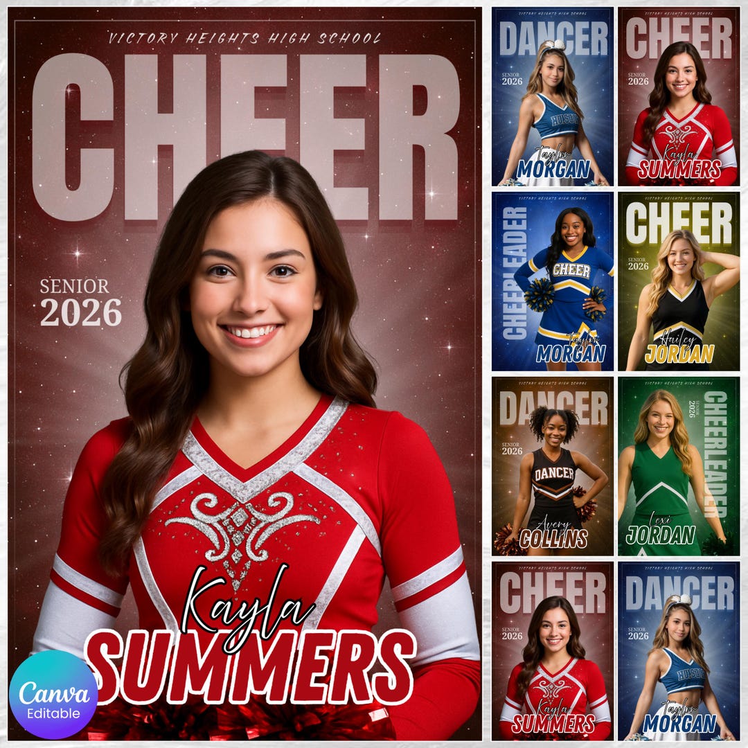Cheerleader Posters, Senior Cheer Team Poster, Cheer Banner, Cheer Posters, Cheerleaders Banners ...
