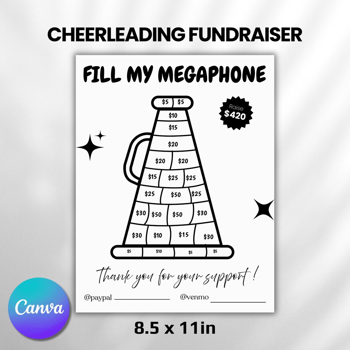 Editable Cheerleading Fundraisers Bundle Template, Pick A Date to ...
