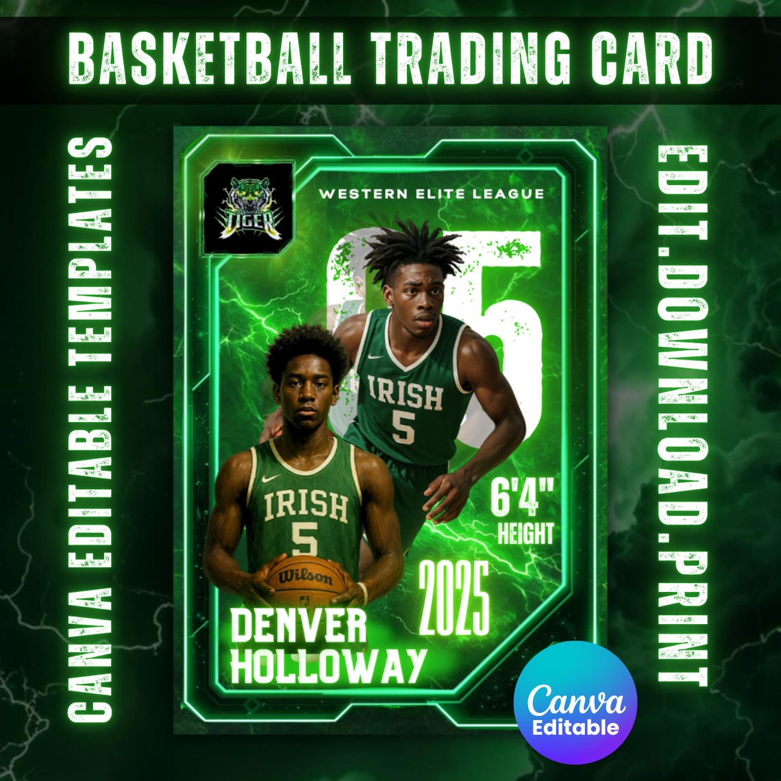 Basketball Card, Editable Basketball Trading Card Template,basketball ...