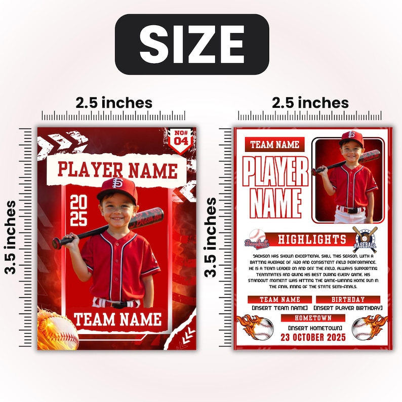Baseball Card Canva Template, Editable Baseball Trading Card, Sports ...