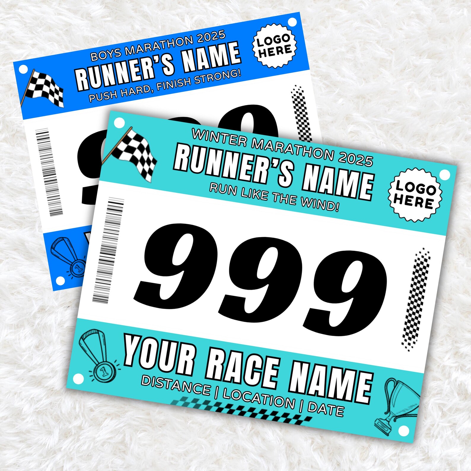 Race Bibs Template, Custom Race Bib, Printable Racing Bib, Running Race ...