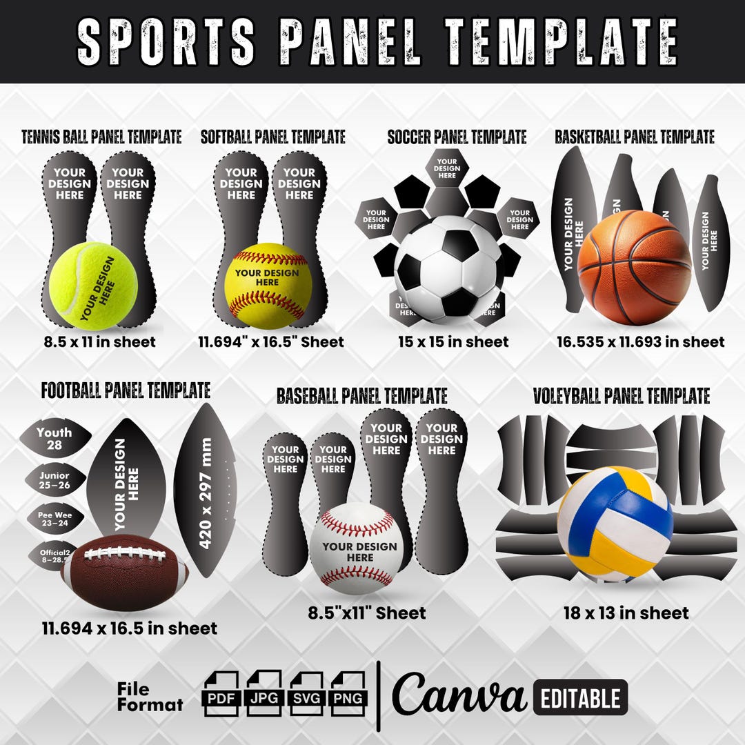 Sports Panel Templates, Basketball Template, Softball Panel, Baseball ...