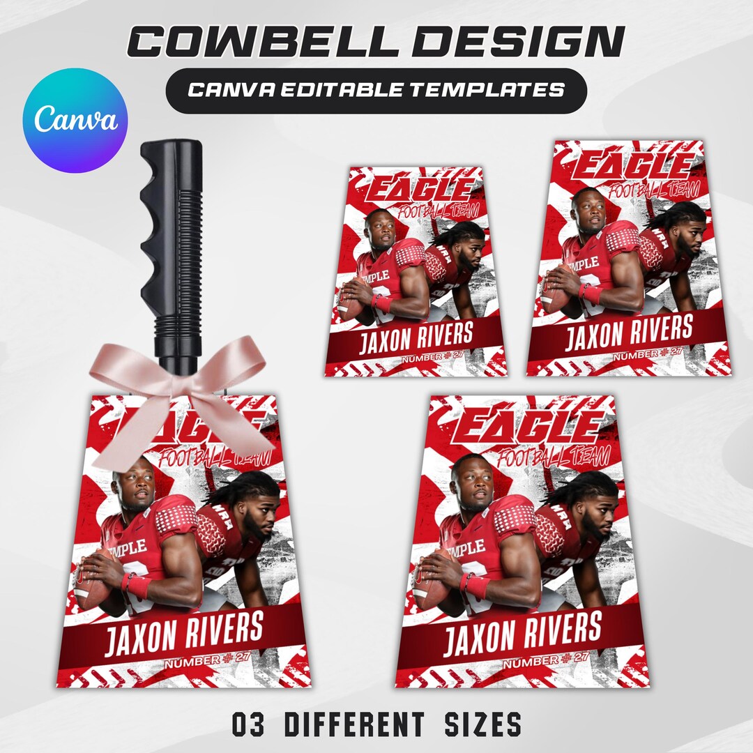 Cowbell Design Template, Editable Sport Cowbell Templates, Custom ...