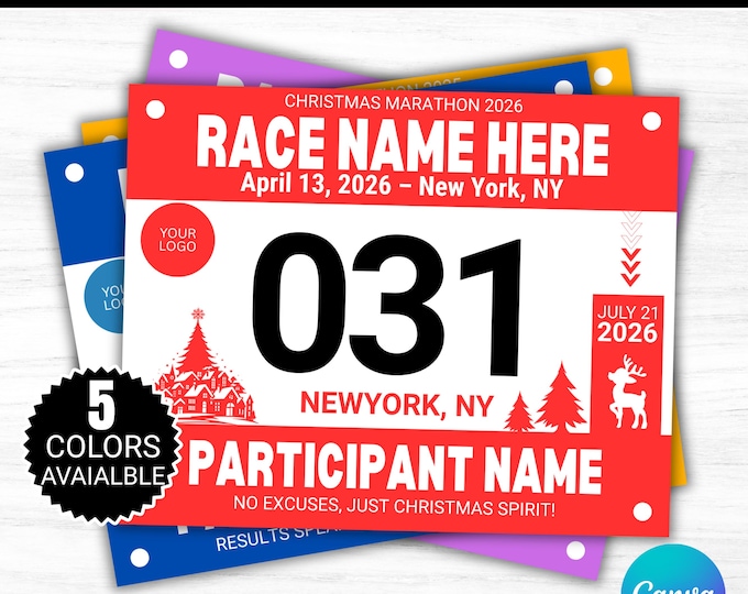 Race Bibs Template, Custom Race Bib, Printable Racing Bib, Running Race ...