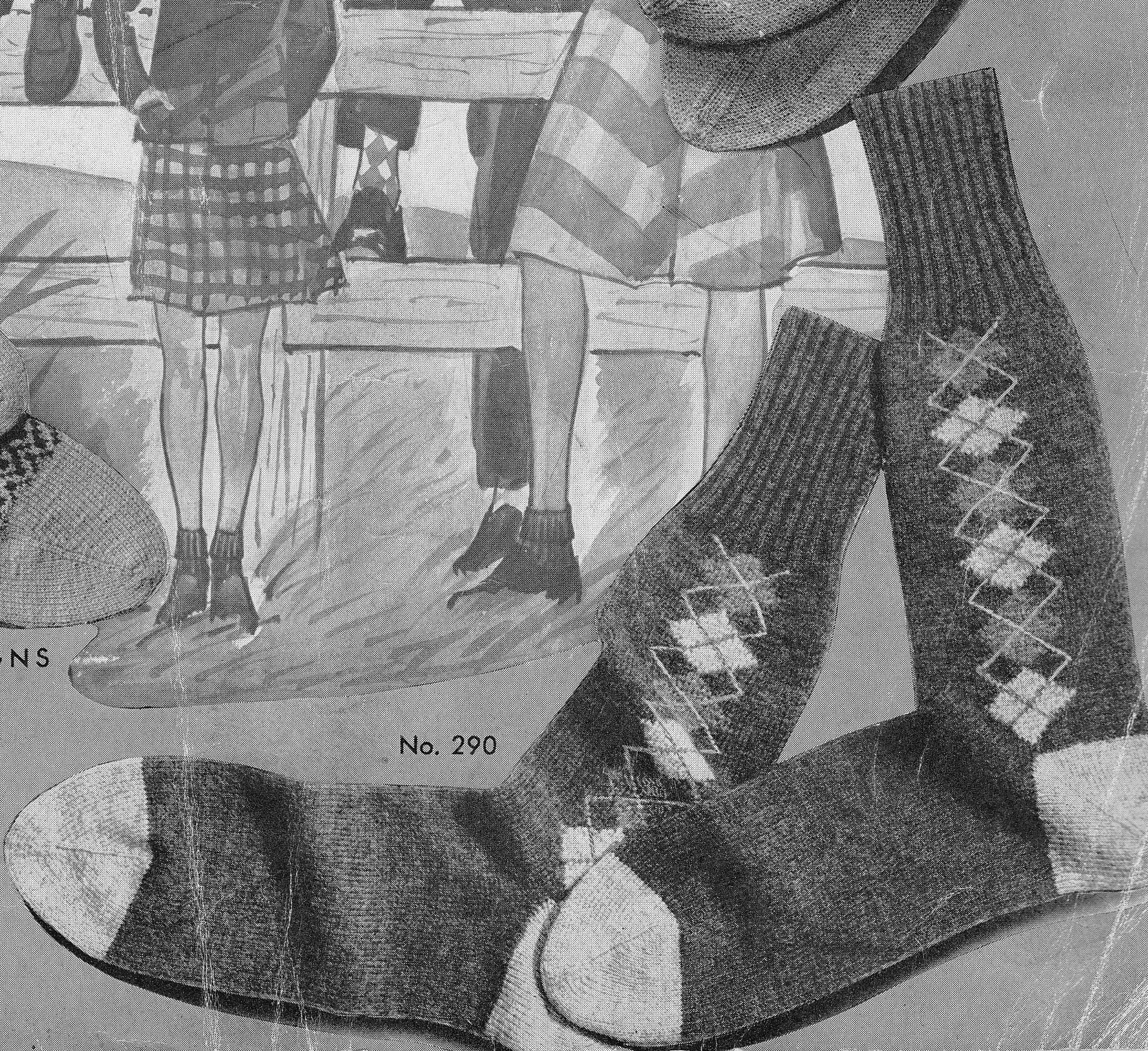 Men's Argyle Sock, Vintage Sock Pattern From Beehive Hand Knits, PDF ...