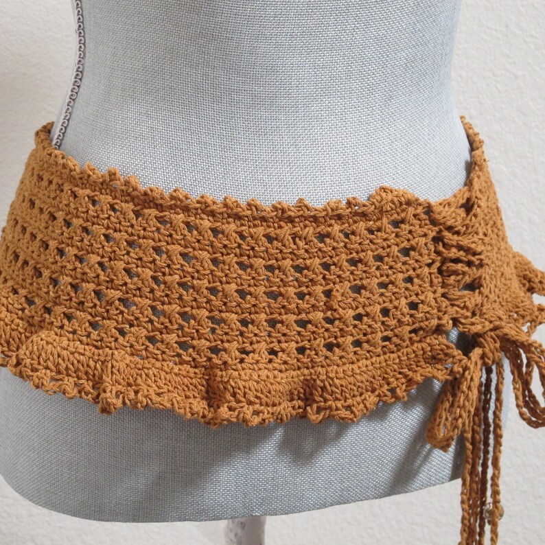 On Sale Ruffled Corset Belt in a Mocha Brown Cotton-silk - Etsy