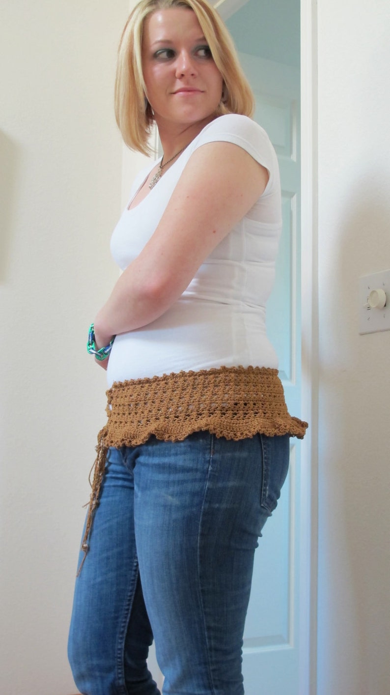 On Sale Ruffled Corset Belt in a Mocha Brown Cotton-silk - Etsy