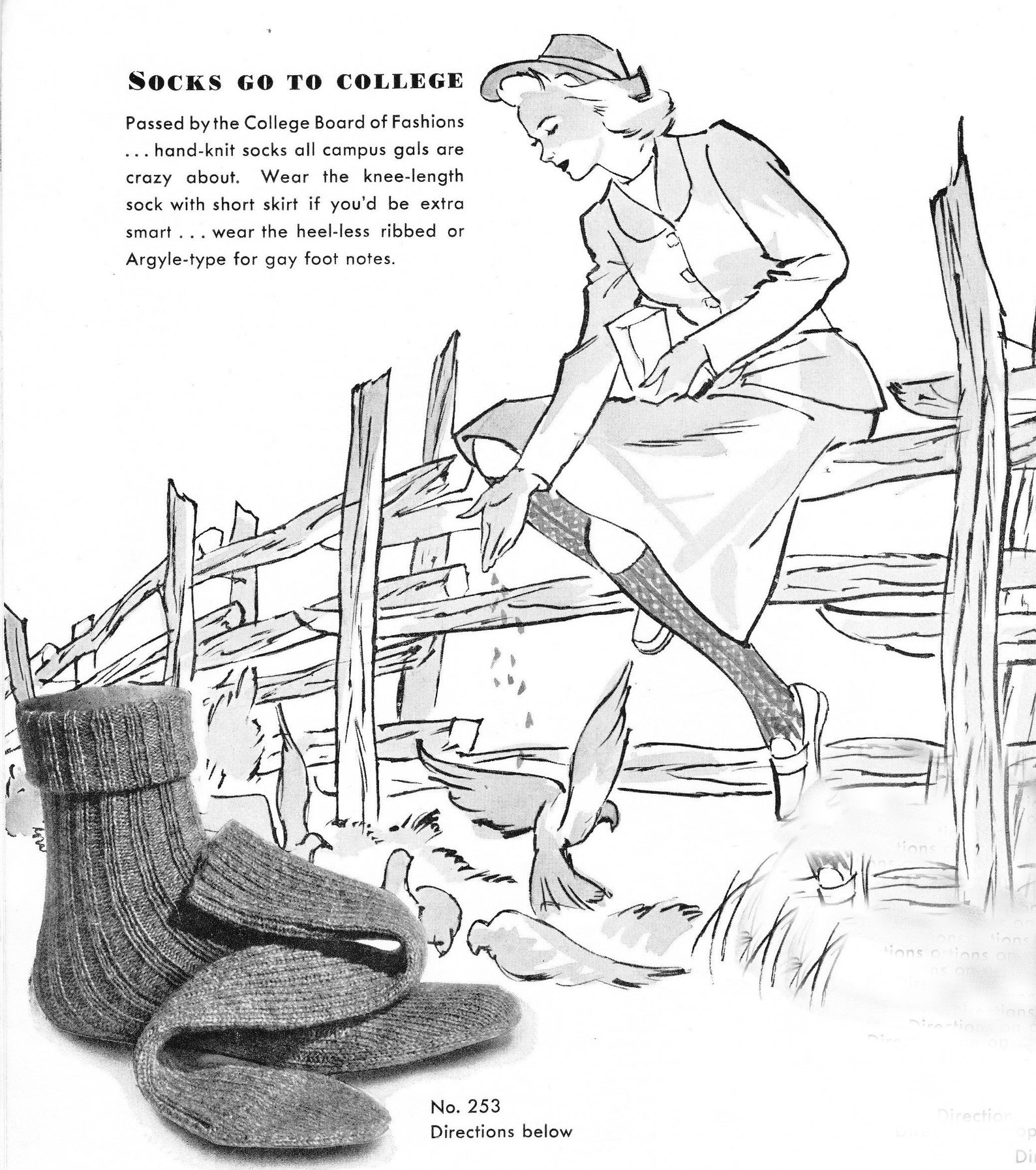 Women's Vintage Heel-less Sock Pattern From Beehive Hand Knits, PDF ...