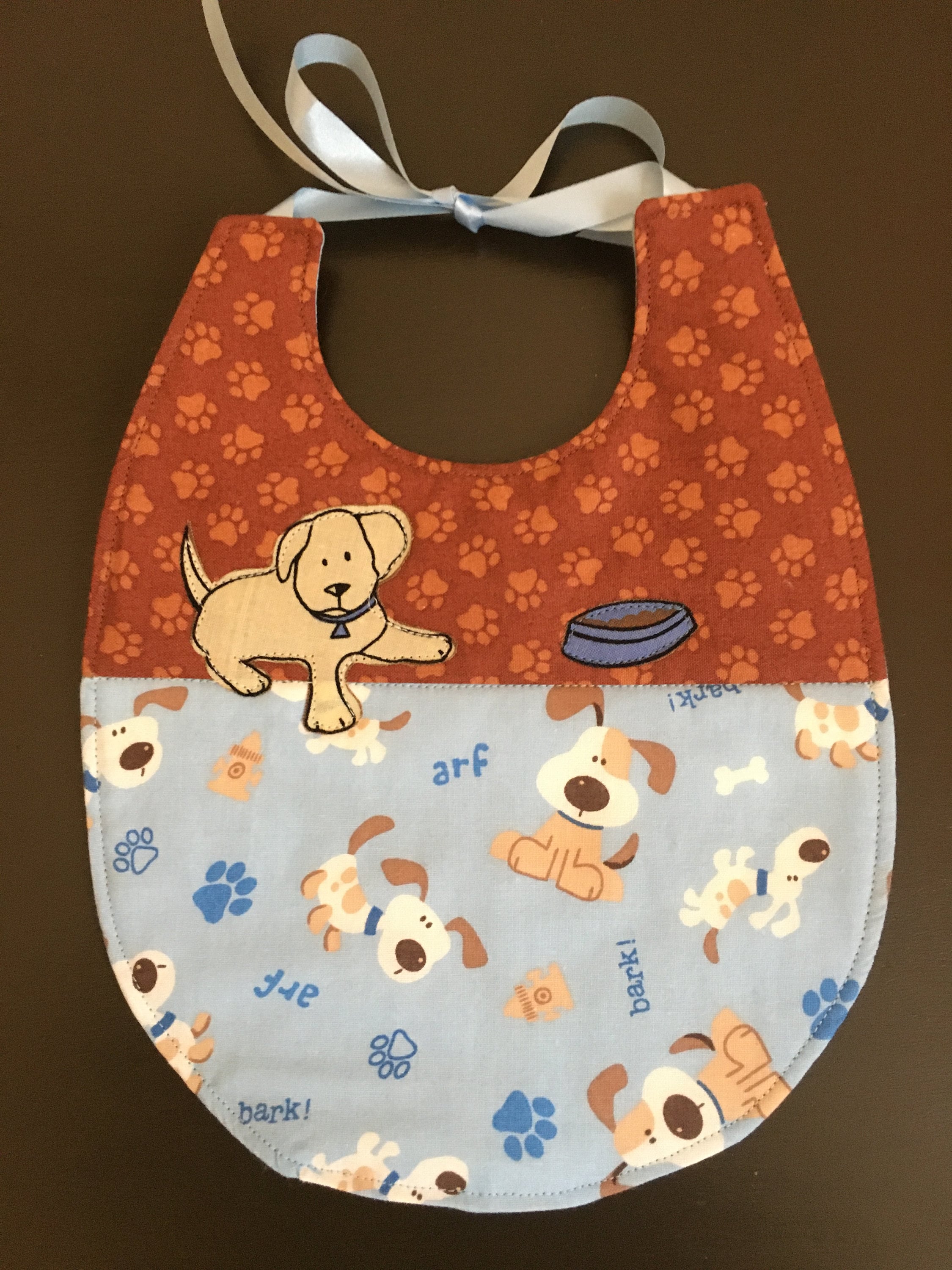 Infant Bib, Puppy Dog Theme. Shower Gift, Baby Gift - Etsy
